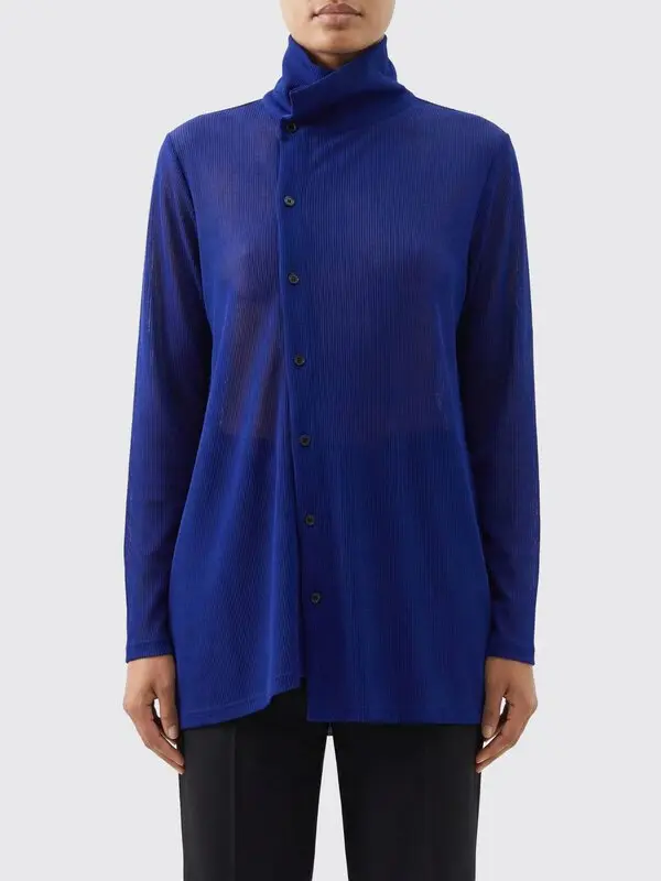 Y’s Ribbed High Neck Sweater - Blue
