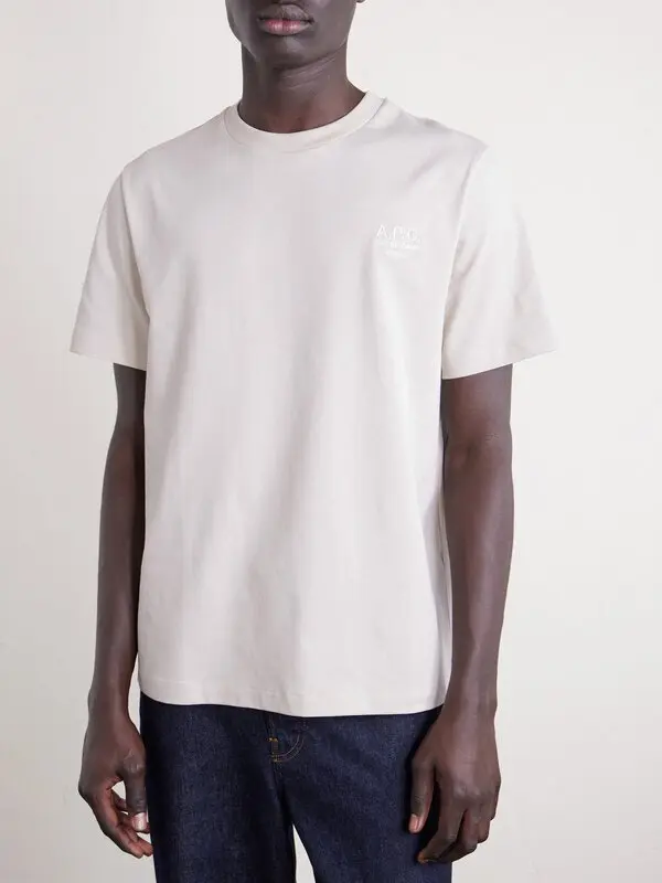 A.p.c. Logo-embroidered Cotton-jersey T-shirt
