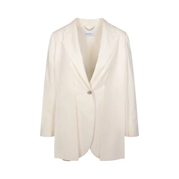 FERRAGAMO Single Button Silk Blazer