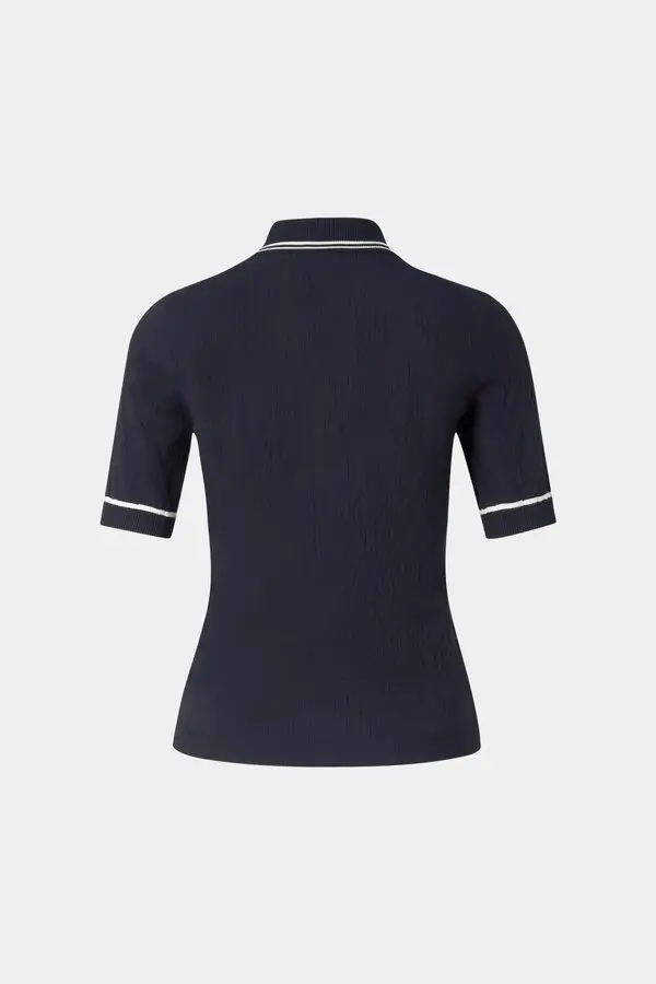 Bogner Knitted Polo Shirt - Navy Blue