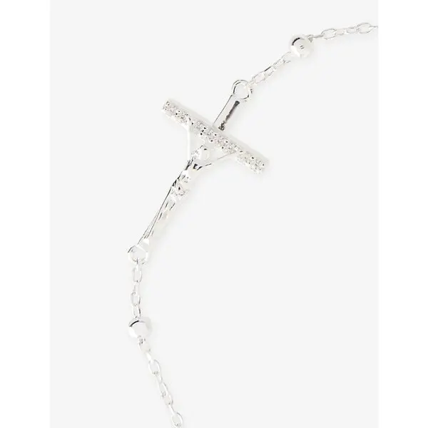 COMMONLINES Studded Cross Ball Sterling Bracelet