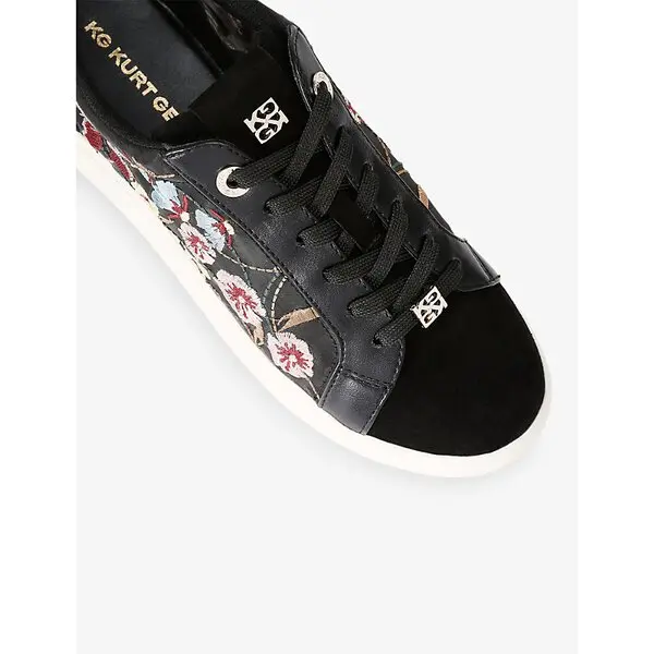 Kurt Geiger Eliza Embroidered Leather Trainers