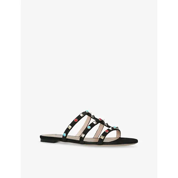 Valentino Garavani Rockstud Leather Flat Slides