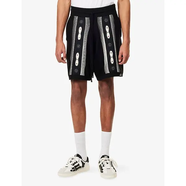 Amiri Studded Stripe Knitted Shorts