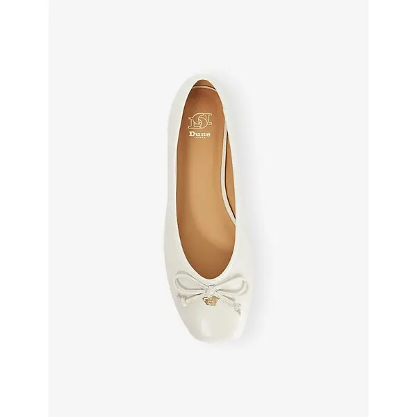 DUNE Harllowe Leather Ballet Flats - Ecru Leather