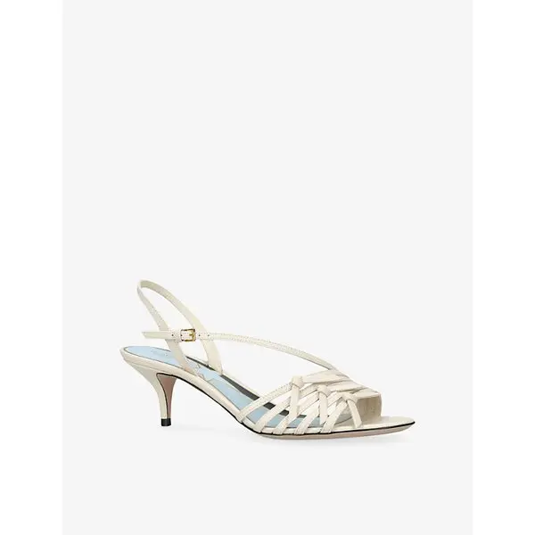 Valentino Garavani Nodine 55 Leather Heeled Sandals - Bone