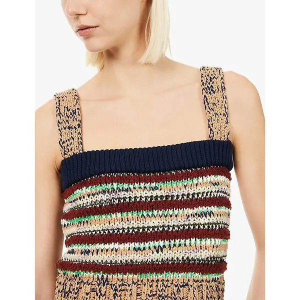 Sacai Mixed-knit Sleeveless Top