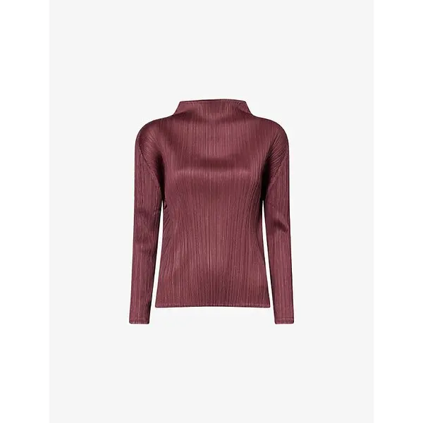Issey Miyake High-neck Pleated Top
