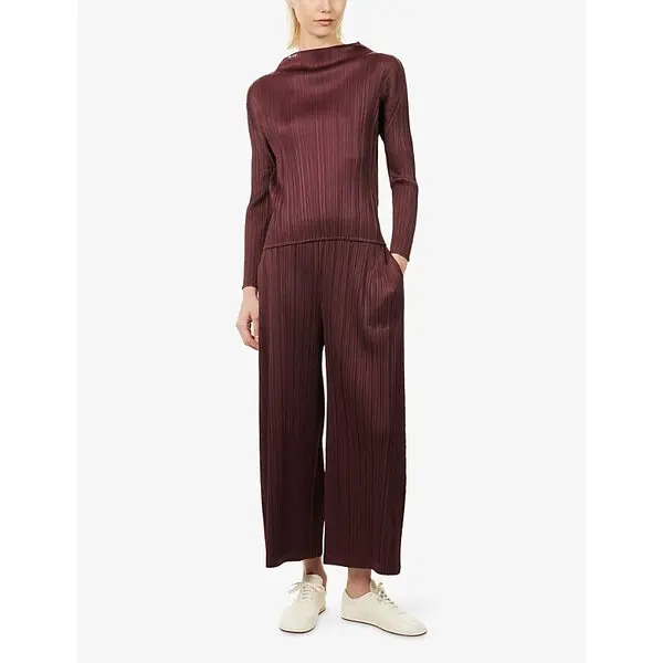 Issey Miyake High-neck Pleated Top