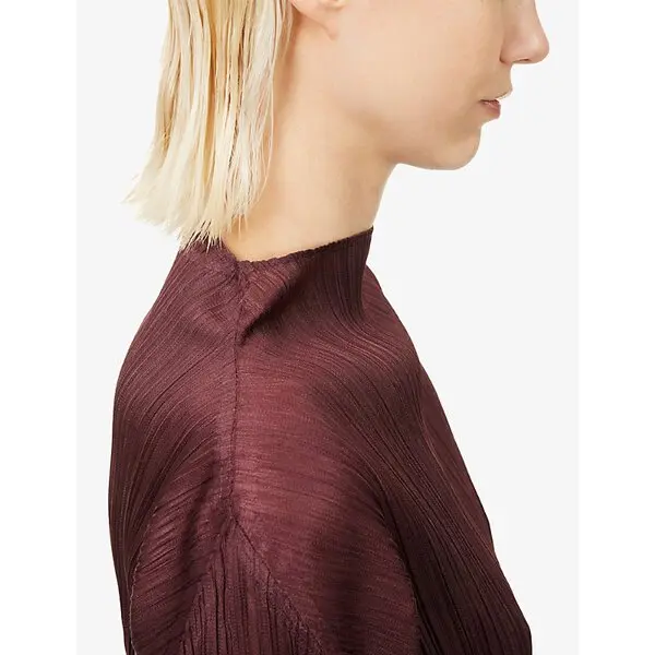 Issey Miyake High-neck Pleated Top