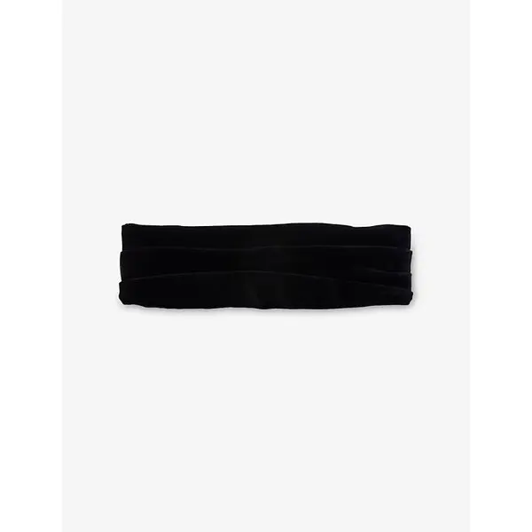 Prada Triangle Logo Velvet Headband - Black