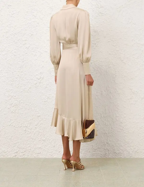 Zimmermann Silk Wrap Midi Dress