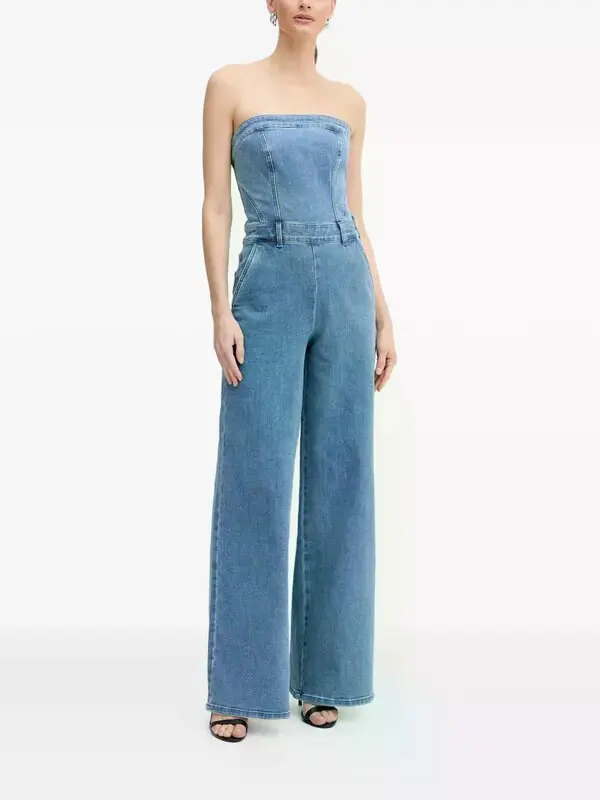 Guess Strapless Flared Jumpsuit - Blue