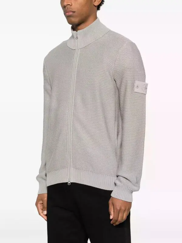 Stone Island 5100048 Cotton Cashmere S.i. Ghost Zip-up Sweatshirt