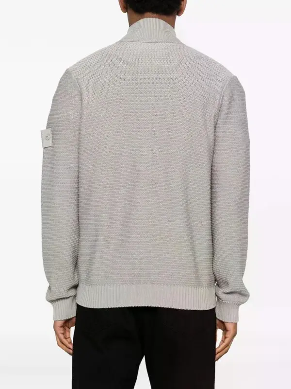 Stone Island 5100048 Cotton Cashmere S.i. Ghost Zip-up Sweatshirt