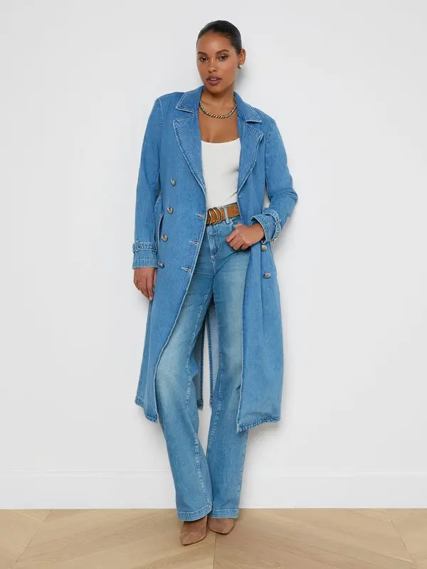 L'Agence Bradley Denim Trench Coat - Anaheim
