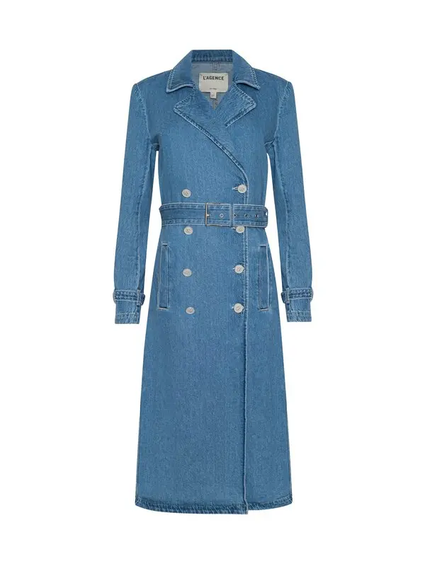 L'Agence Bradley Denim Trench Coat - Anaheim