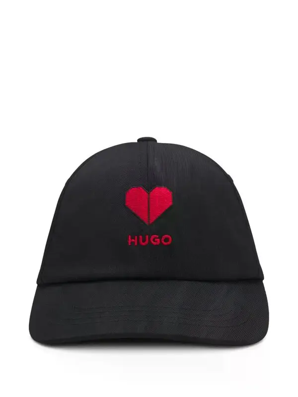 Hugo Heart-embroidered Logo Cap - Black