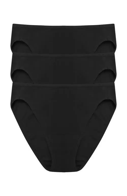 Natori Bliss Bare Cotton Bikini 3-pack - Black