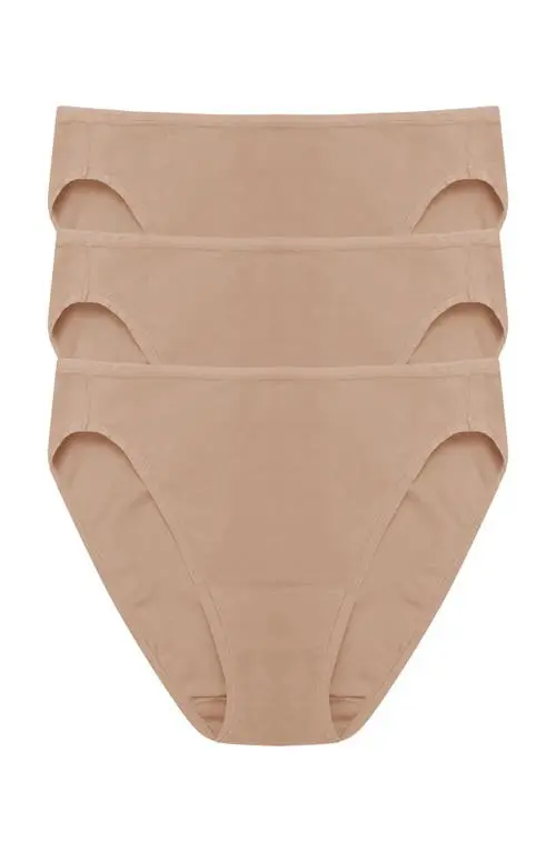 Natori Bliss Bare Cotton Bikini 3-pack - Cafe
