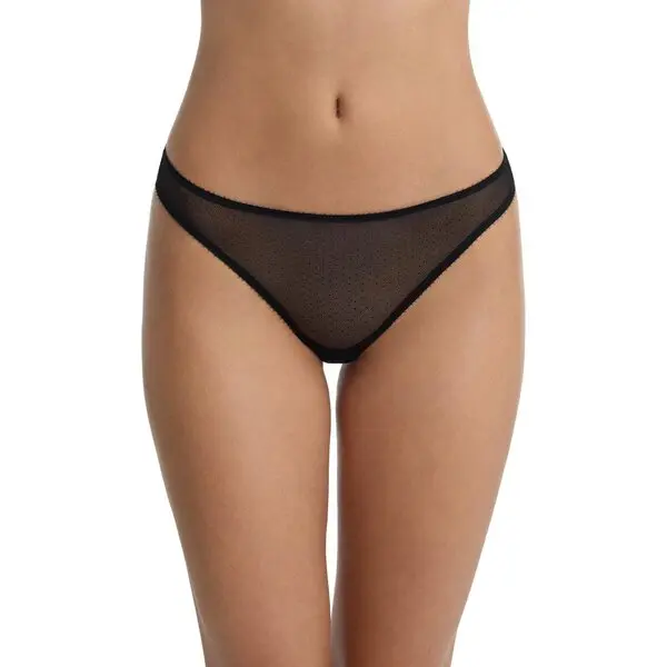 SKARLETT BLUE Jolie Sheer Lace Thong - Black
