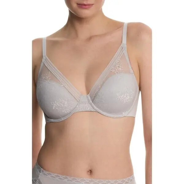 Natori Love Lace Full Coverage Plunge T-shirt Bra - Mink/warm White