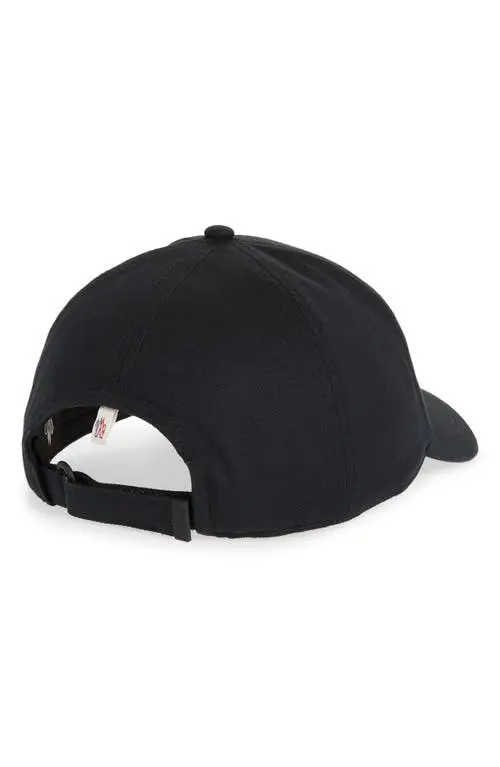 Moncler Logo Patch Cotton Twill Baseball Cap - Black