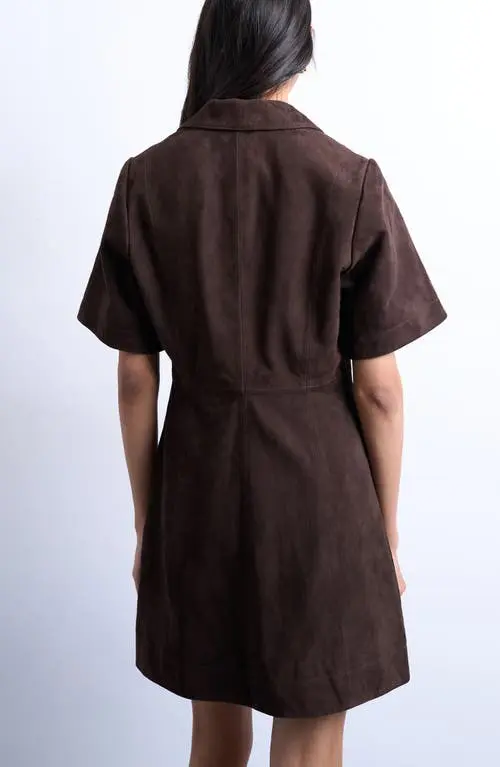 Topshop Suede Mini Shirtdress
