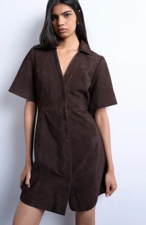 Topshop Suede Mini Shirtdress