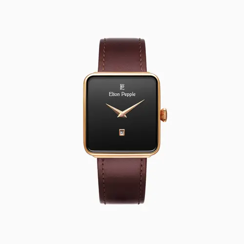 ELTON PEPPLE Classic Montclareloop Watch - Black/dark Brown/rose Gold