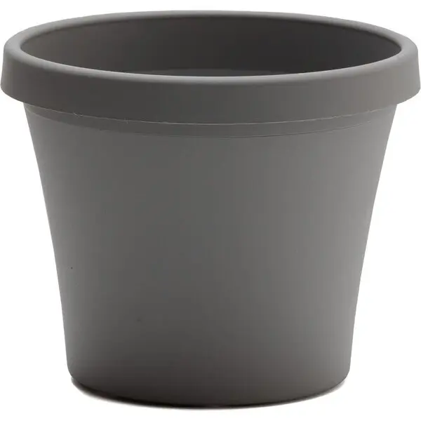 BLOEM Terra Pot Planter 12" Charcoal Durable Resin Pot - Gray
