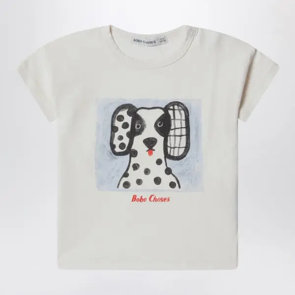 BOBO CHOSES Cotton Van Dog T-shirt - White
