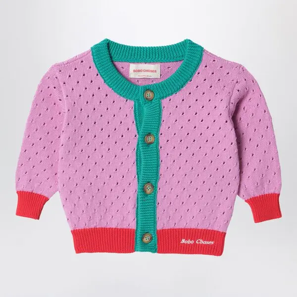 BOBO CHOSES Color-block Openwork Cardigan