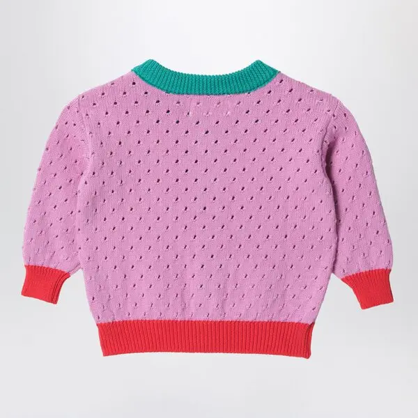 BOBO CHOSES Color-block Openwork Cardigan