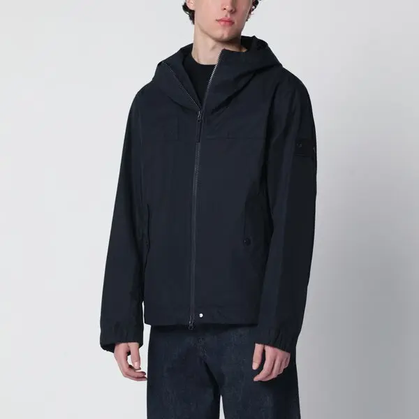 Stone Island Cotton Zip-up Hooded Jacket - Blue
