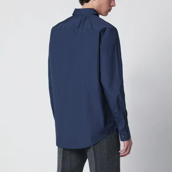 Burberry Cotton Shirt With Ekd - Blue
