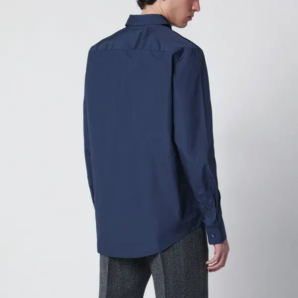 Burberry Cotton Shirt With Ekd - Blue