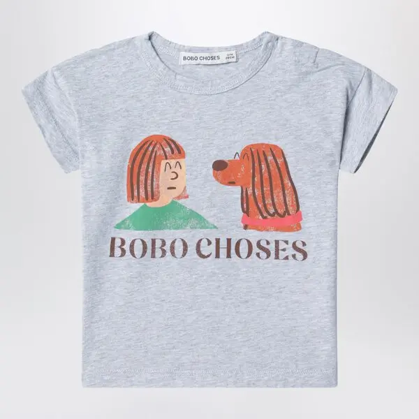 BOBO CHOSES Friends In A Pickle Mélange T-shirt - Grey