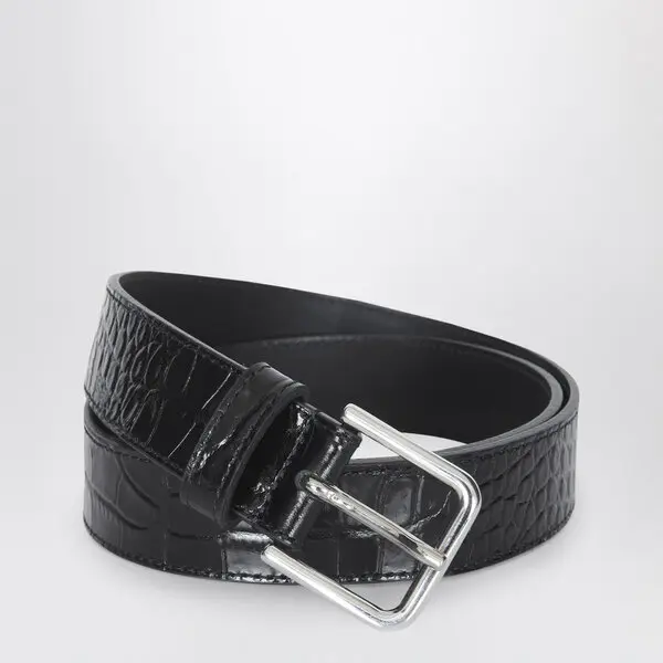 THE FRANKIE SHOP Toni Croc Belt - Black
