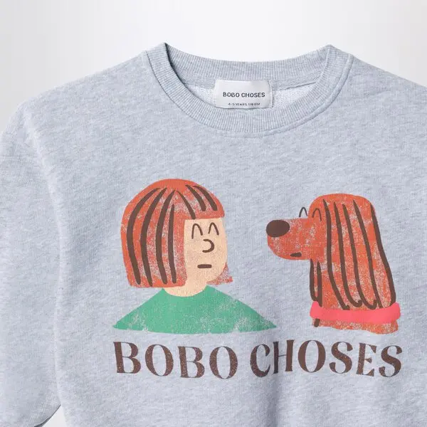 BOBO CHOSES Cotton Crewneck Sweatshirt - Grey