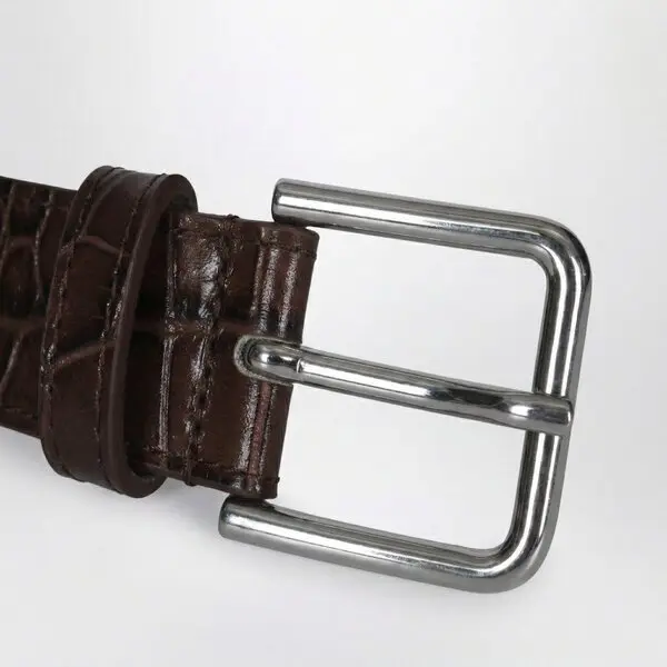 THE FRANKIE SHOP Croc Embossed Belt - Green