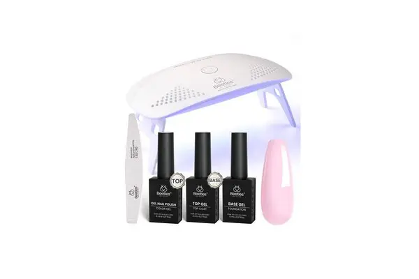 BEETLES Gel Nail Polish Kit With Uv Led Light - Nude Pink