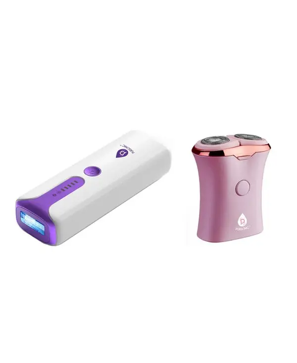PURSONIC Ipl Laser Device & Painless Shaver: Your Ultimate At-home Hair Removal Duo - Purple