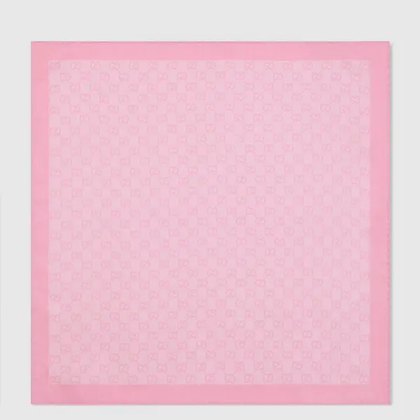 Gucci Printed Silk Twill Carré Silk - Pink