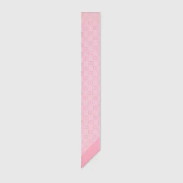 Gucci Printed Silk Chiffon Ribbon - Pink