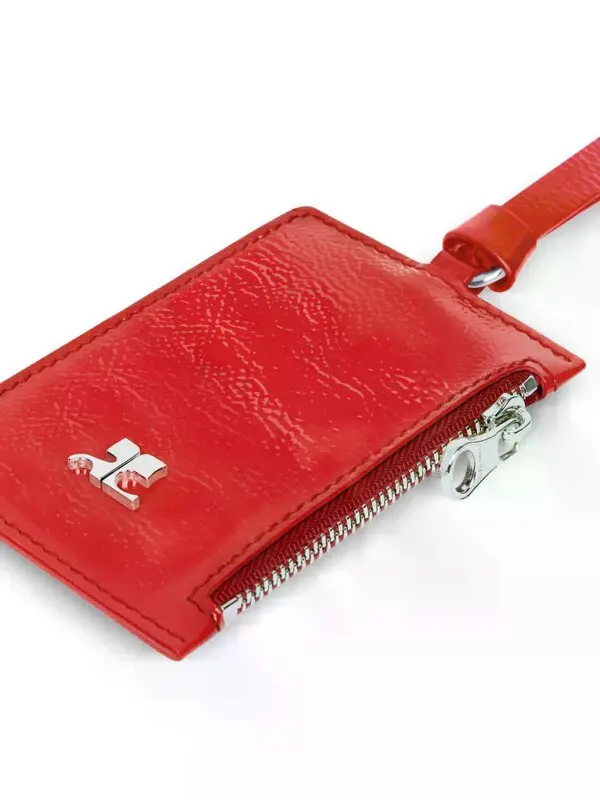 COURREGES Naplack Zip Card Holder - Red