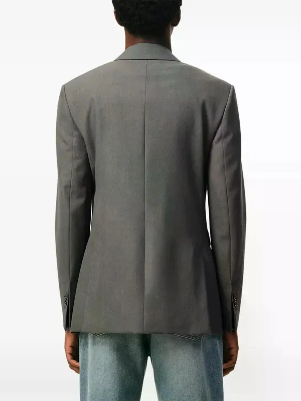 AMI Paris New Wool Double Breasted Straight Jacket - Grey