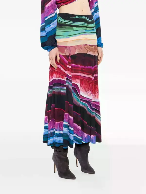 Farm Rio Printed Midi Skirt With Side Zip