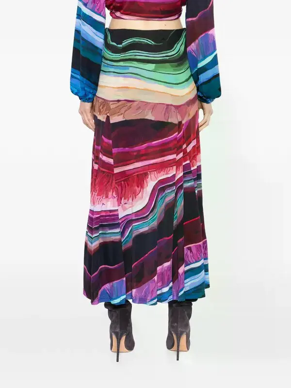 Farm Rio Printed Midi Skirt With Side Zip