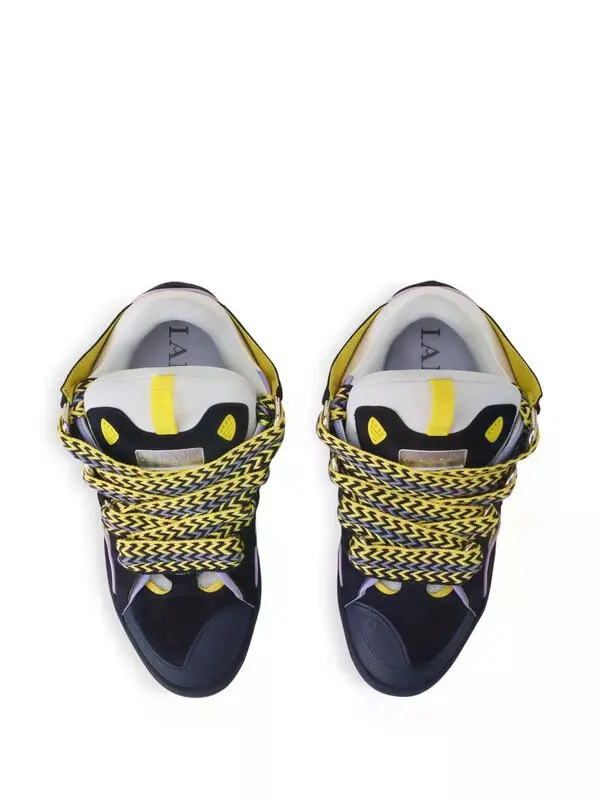 LANVIN Curb Cut-out Braided Sneakers - Blue